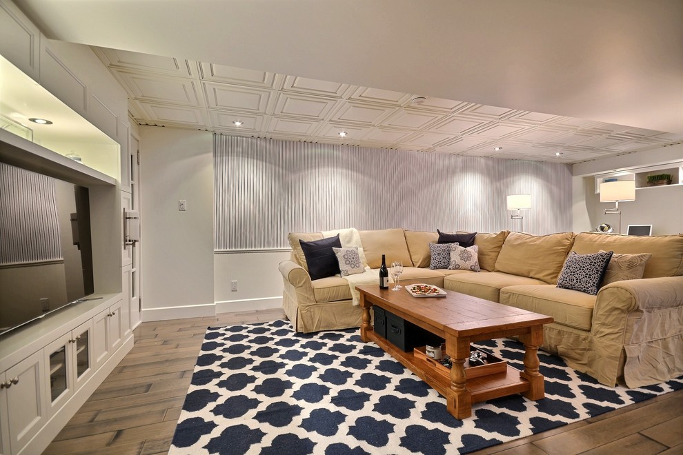Blue dream basement - Transitional - Basement - Montreal - by Melyssa ...