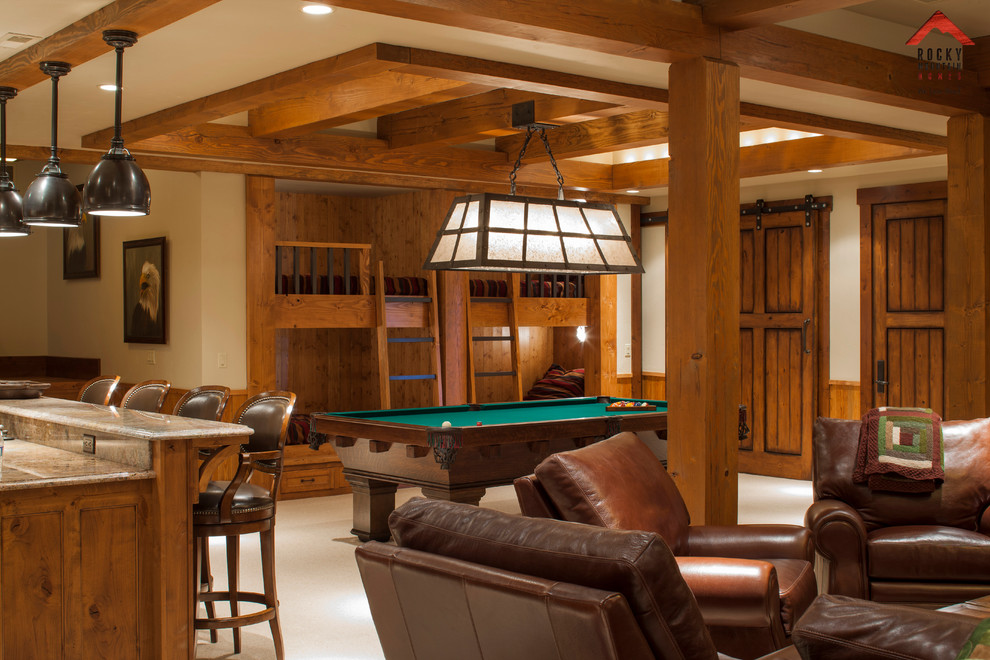 Blue Quill - Timber Frame - Rustic - Basement - Other - by Rocky ...