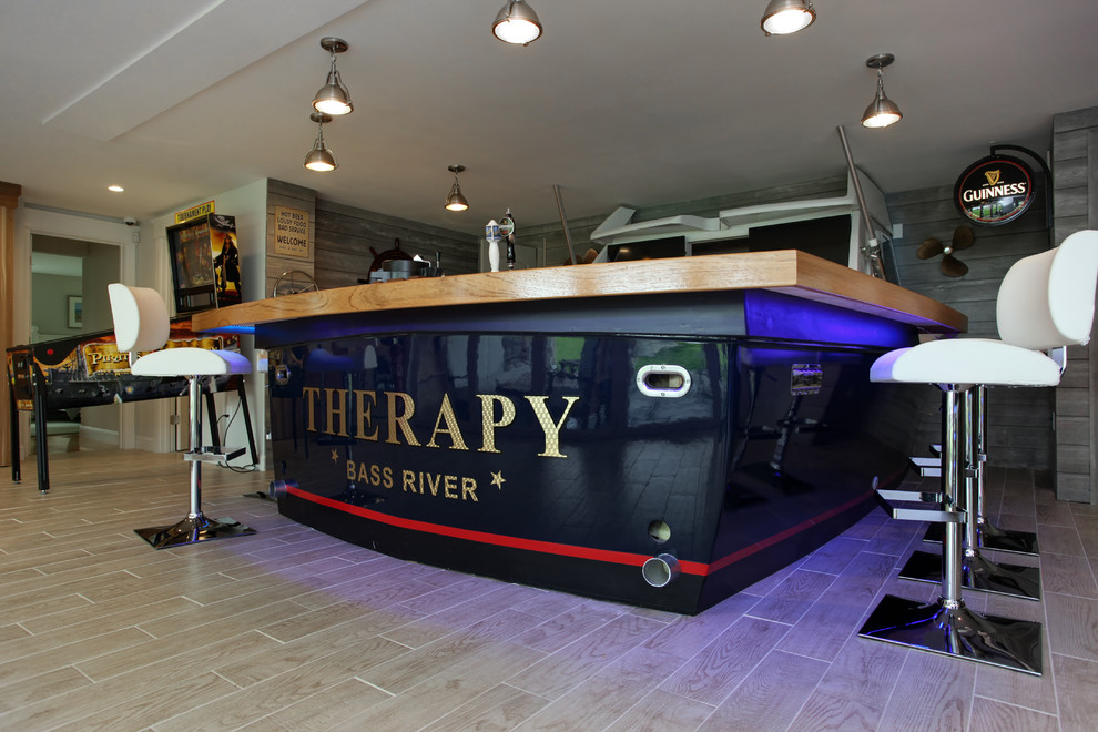 Boats, Bars and Cape Cod Basements - Beach Style - Basement - Boston ...