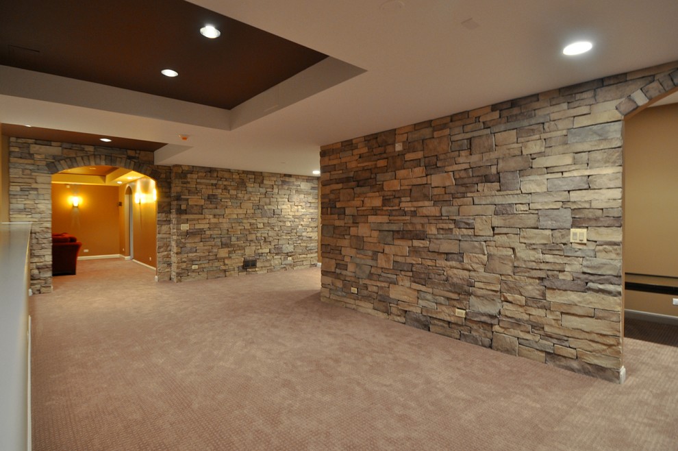 Bolingbrook Basement - Modern - Basement - Chicago - by Tranquility ...
