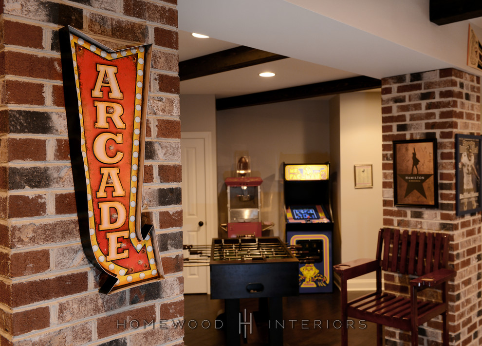 Brick lover's Basement Build Out - Transitional - Basement - Baltimore ...