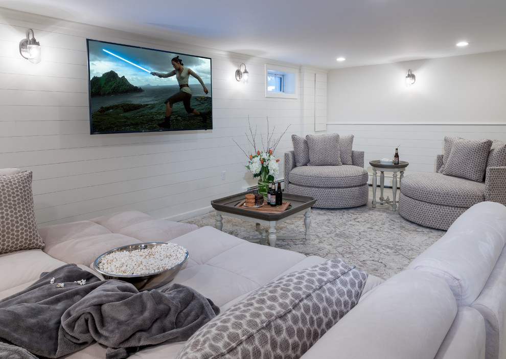 Bright & Clean Basement - Basement - Boston - by Mitchell Construction ...