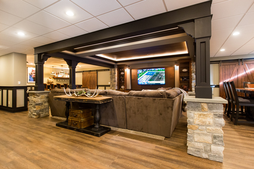 Bucks County Style Basement in Perkasie, PA - Farmhouse - Basement ...