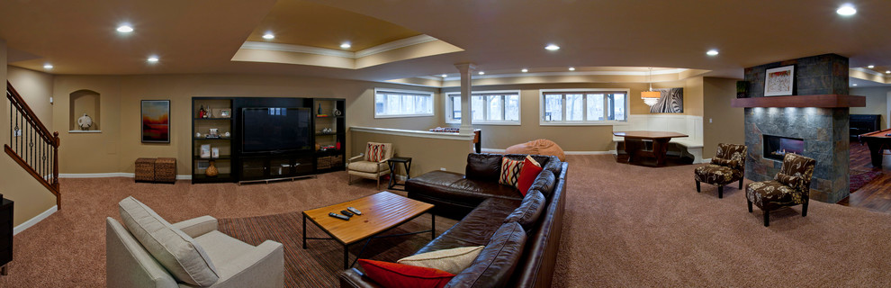 Chad & Michelle's Basement - Modern - Basement - Chicago - by Sebring ...