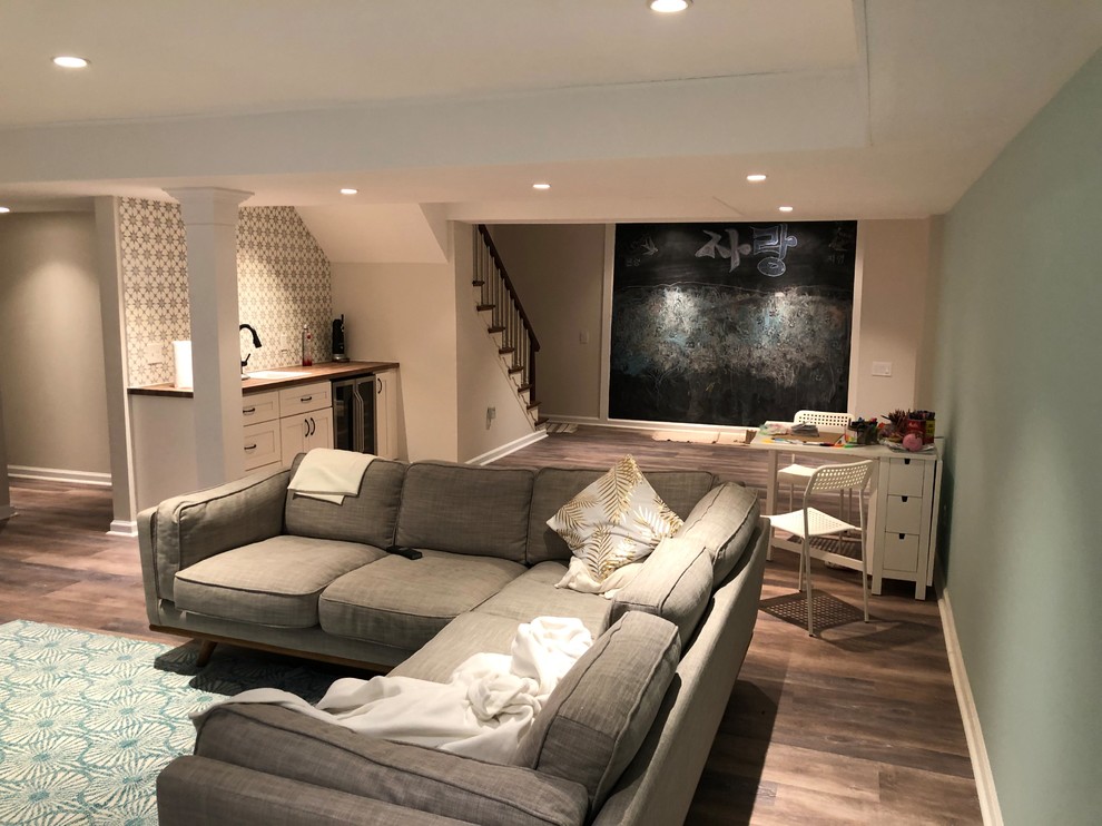 Charming Finished Basement - Modern - Basement - Philadelphia - by ...