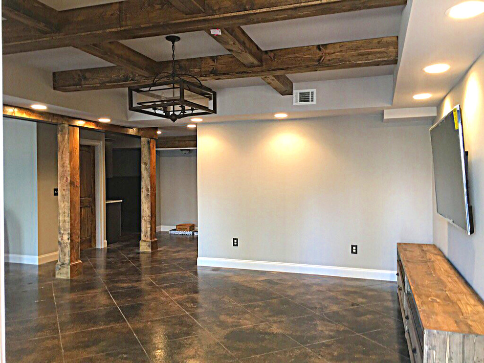 Completion of Unfinished Basement - Modern - Basement - Atlanta - by ...