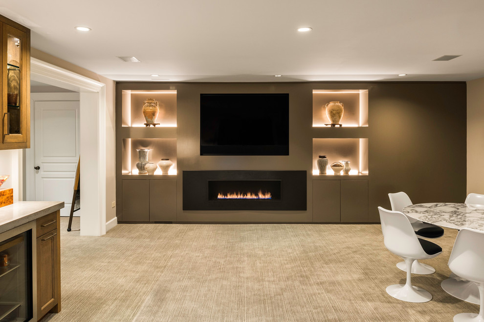 Contemporary Basement Remodel - Contemporary - Basement - New York - by ...