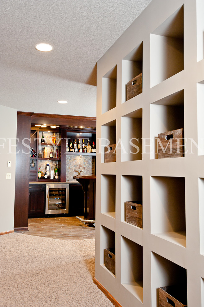 Cubby Storage and Wet Bar - Contemporary - Basement - Minneapolis - by ...