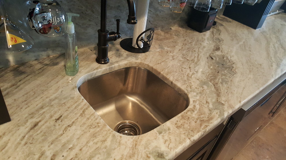 Travertine Stacked Stone Bar