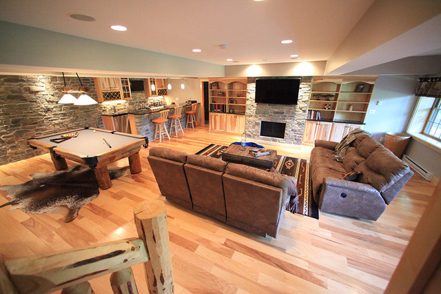 Custom Basement Remodel | Hickory - Rustic - Basement - Philadelphia ...