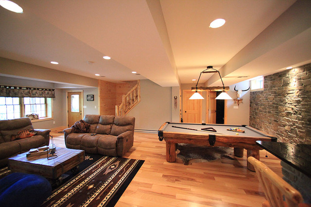 Custom Basement Remodel | Hickory - Rustic - Basement - Philadelphia ...