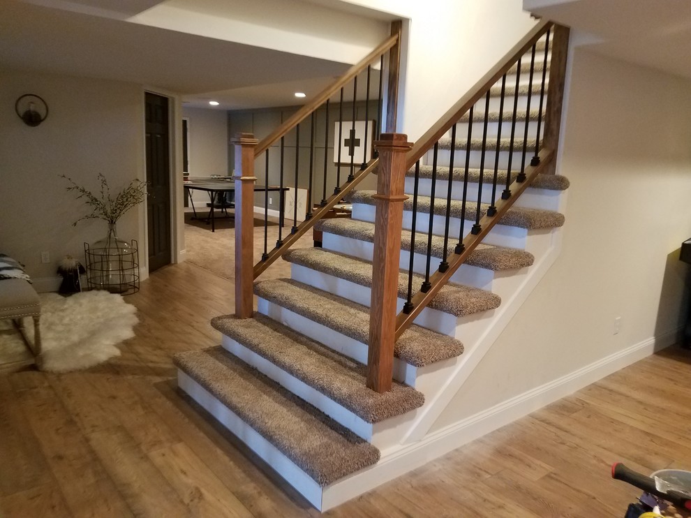 Custom built handrail to basement - Traditional - Staircase - Denver ...