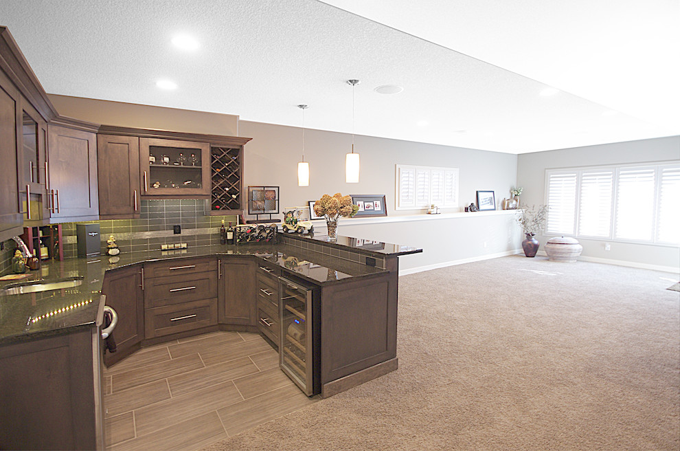 Custom built home in Alberta - Contemporary - Basement - Edmonton - by ...