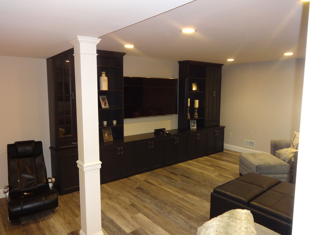 Custom entertainment cabinetry - Traditional - Basement - New York - by ...