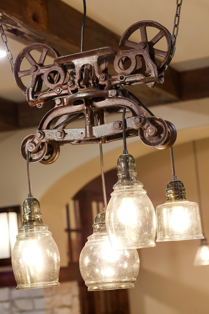 custom made light fixture by Ed Saloga - Traditional - Basement ...