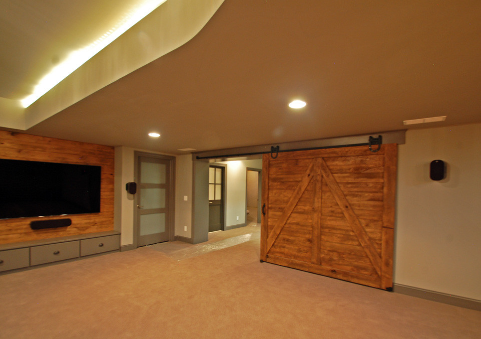 Custom New England Style Residence - Transitional - Basement ...