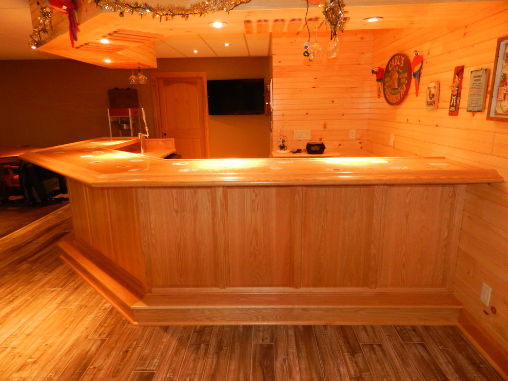 Custom Oak Bar/Tavern/Pub - Traditional - Basement - New York - by ...