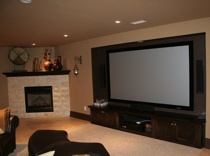 Custom theatre system with 96" projection TV - Home Theater - Toronto ...