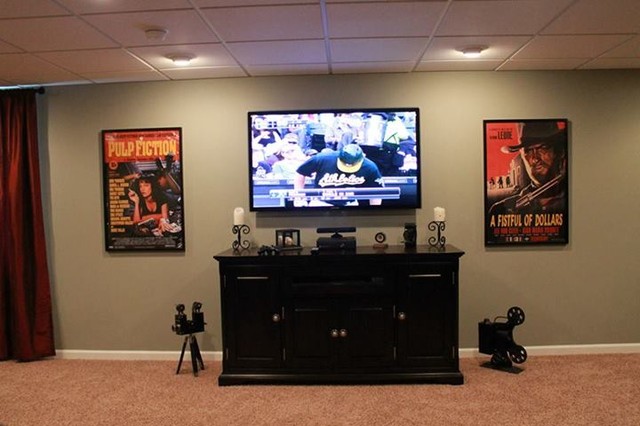 Decorated Table with LCD Screen - Modern - Basement - Chicago | Houzz UK