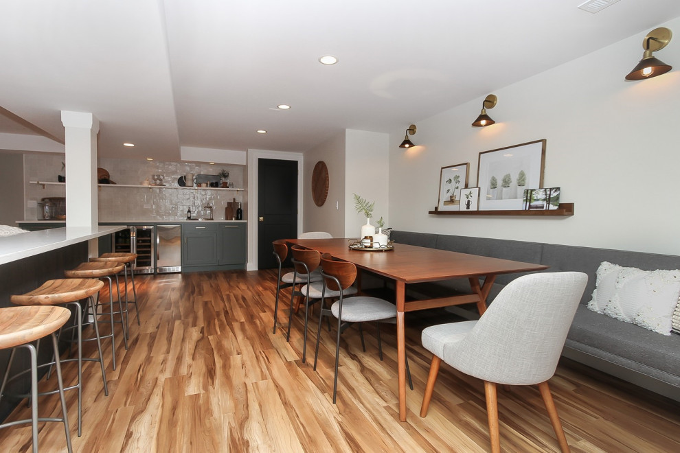 Deer Park Mid Century Modern Basement - Midcentury - Basement - Chicago ...