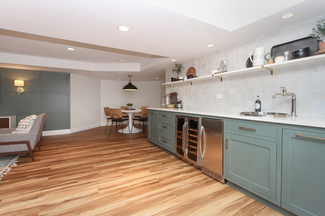 Deer Park Mid Century Modern Basement - Midcentury - Basement - Chicago ...