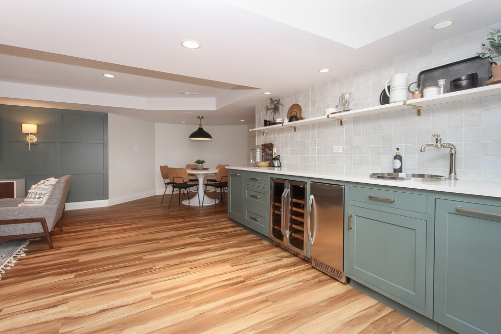 Deer Park Mid Century Modern Basement - Midcentury - Basement - Chicago ...