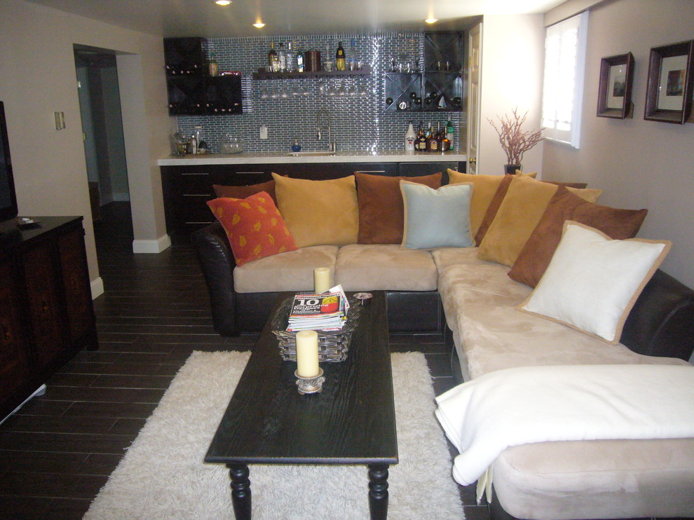 den/entertaining area - Contemporary - Basement - New York - by Maria ...