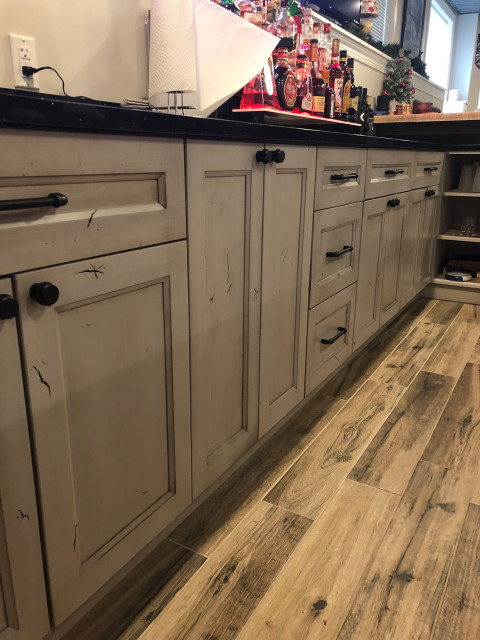Distressed cabinets for a BAR - Rustic - Basement - Chicago - by ...