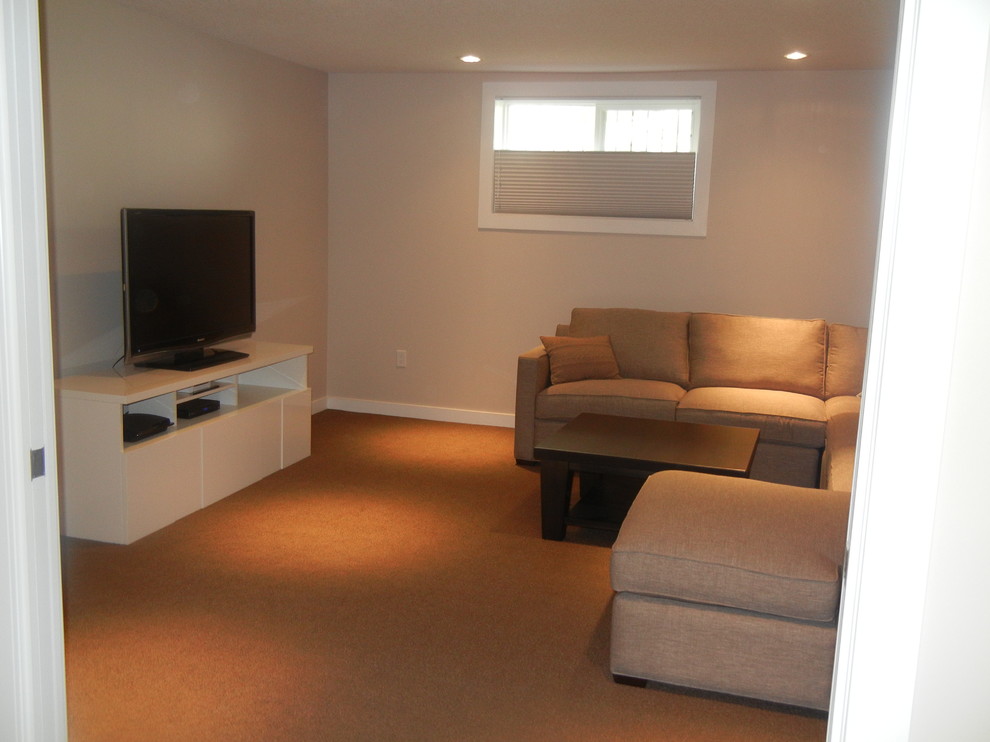 Douglasdale Basement Development - Contemporary - Basement - Calgary ...