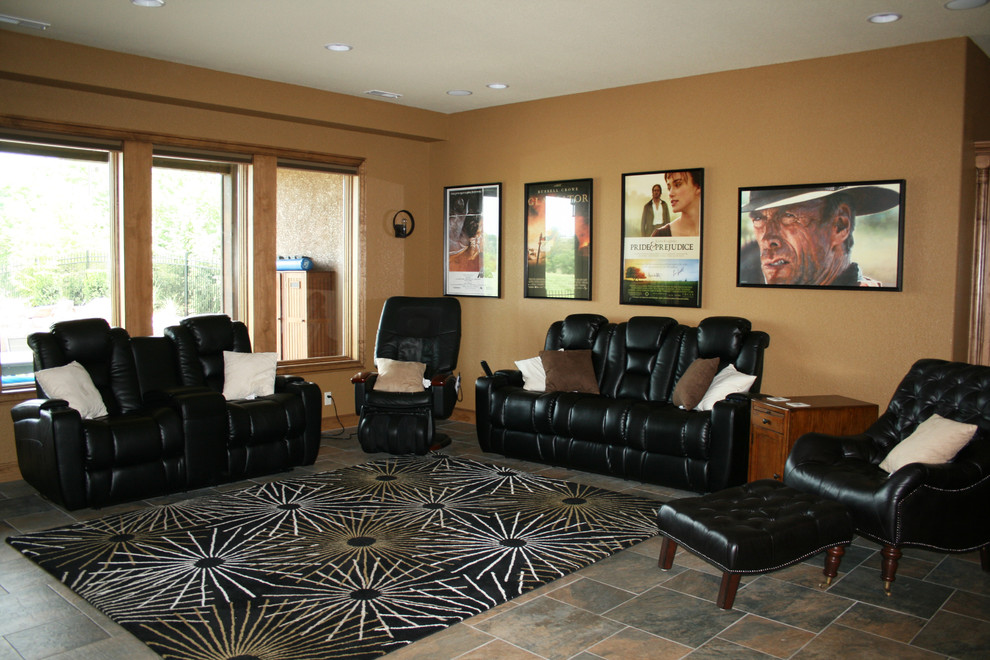 Eclectic Vintage-Style Custom Home - Modern - Basement - Kansas City ...