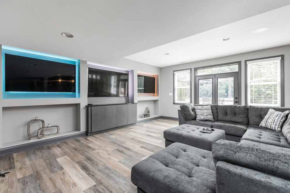 Edgefield Basement Update - Modern - Basement - Indianapolis - by Worthington Design ...