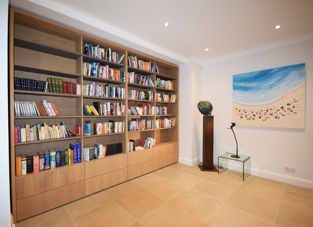 Elegant Oak Bookcase - Contemporary - Basement - London - by Fitted ...
