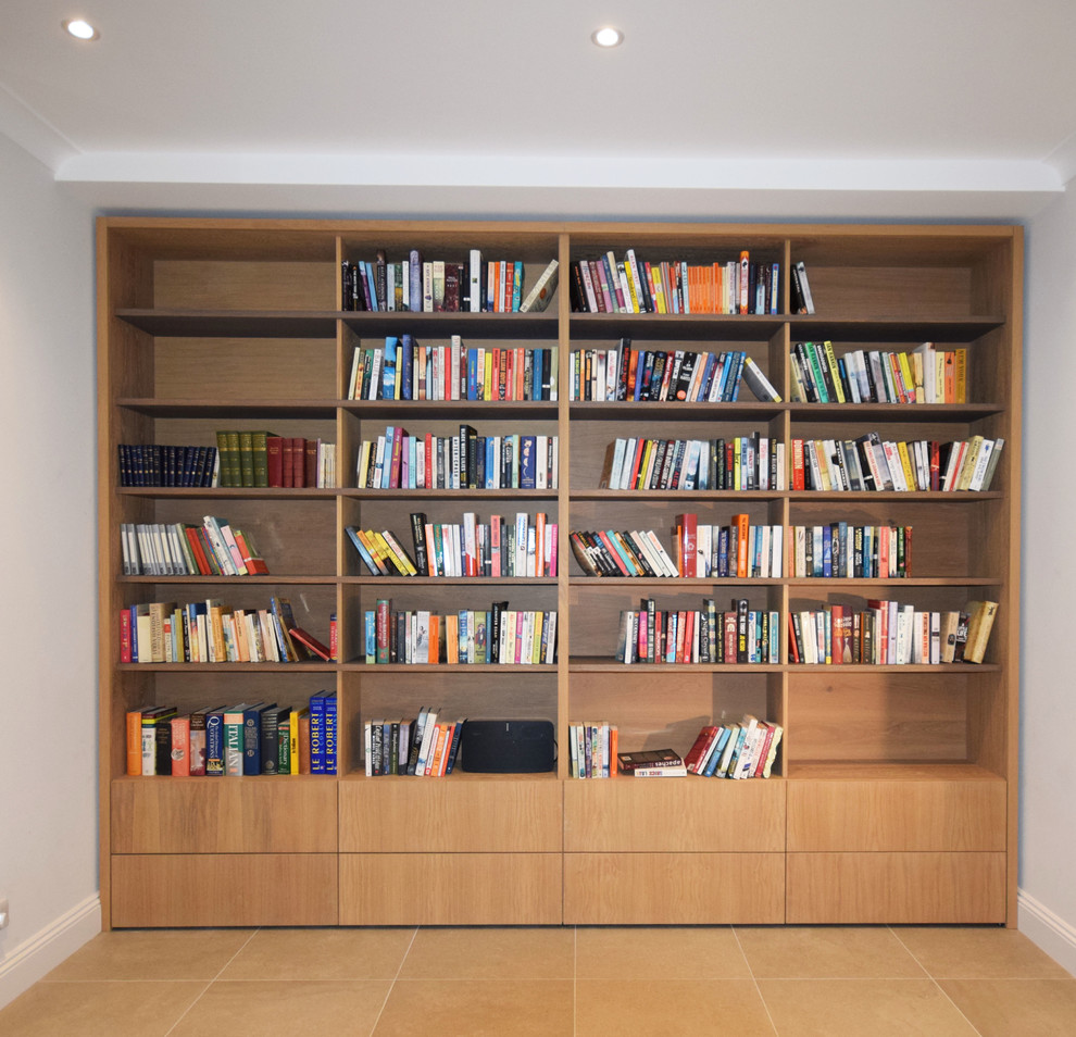 Elegant Oak Bookcase - Contemporary - Basement - London - by Fitted ...