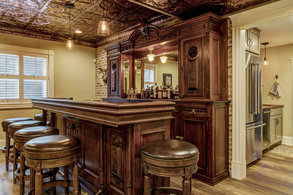 Englishpub Thin Brick Basement - Rustic - Home Bar - Other - by General ...