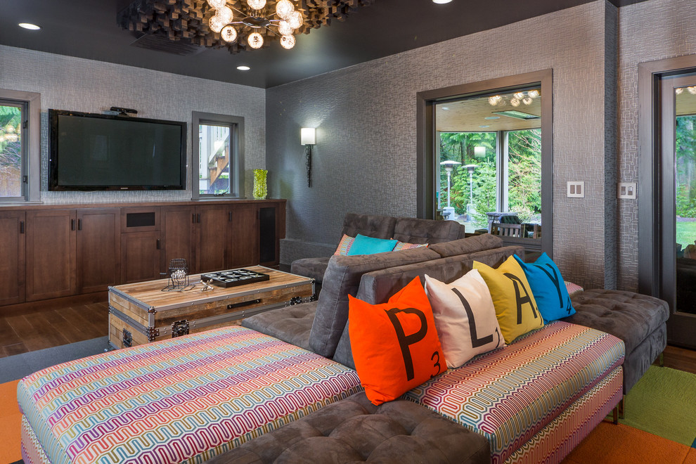 Entertainment Room - Contemporary - Basement - Seattle - by Kasabella ...