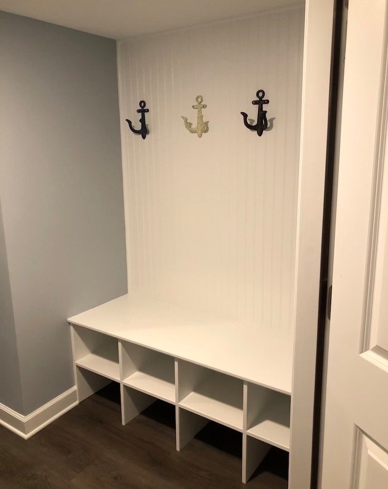 Entryway Cubbies in Finished Basement - Beach Style - Basement - New ...