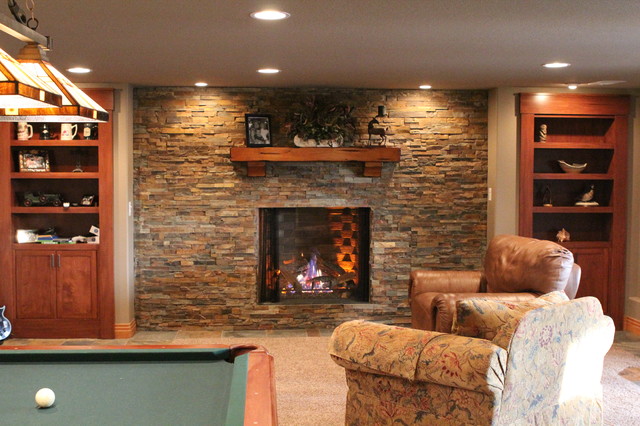 Eye-popping Denver Basement Remodel with hidden bookcase doors and tray ...