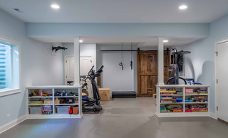 Family Basement Rec Room & Bath - Craftsman - Basement - Chicago - by ...