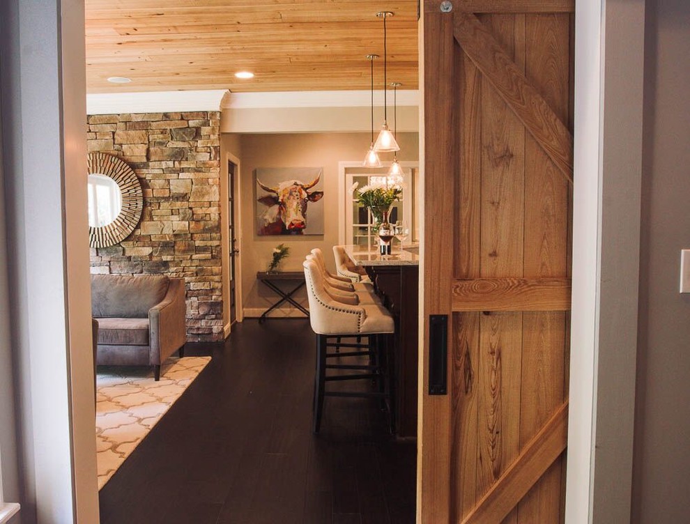 Farmhouse Chic Basement Renovation - Farmhouse - Basement - Atlanta ...