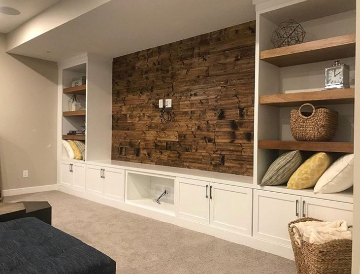 Feature Walls - Farmhouse - Basement - Calgary - by 2 Birds Furniture ...