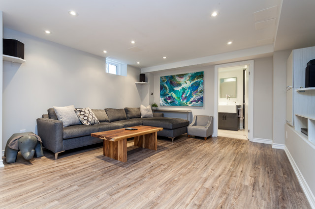 Finished Basement | Downtown Toronto - Contemporary - Basement ...