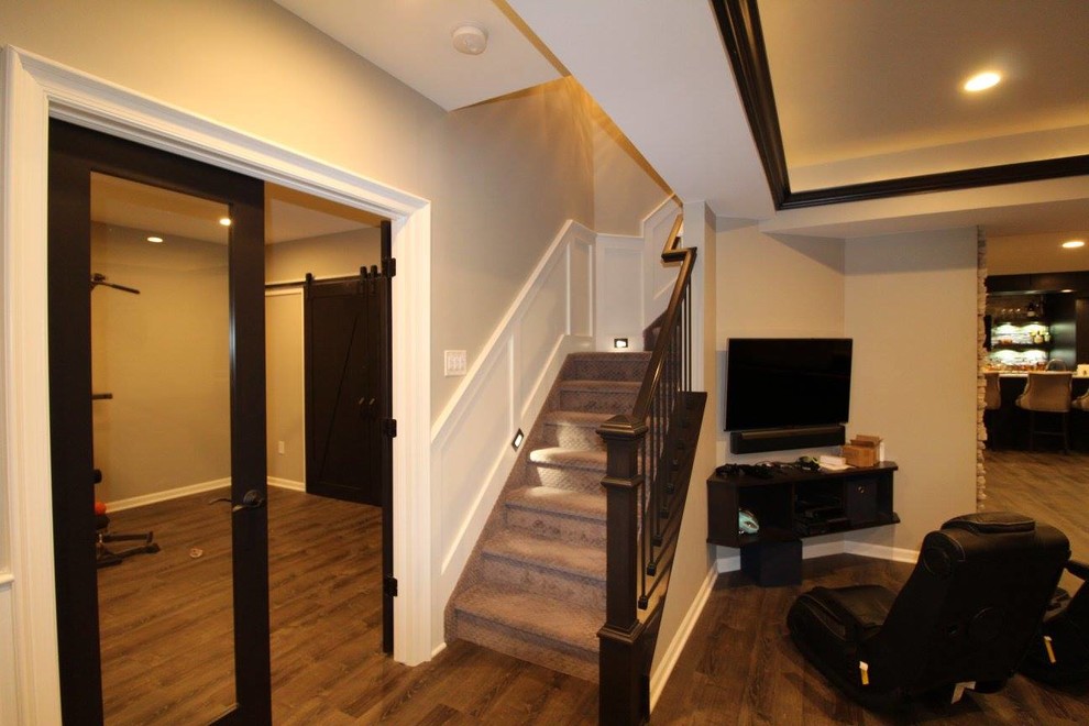 Finished Basement - Island Lakes, Novi Traditional - Basement - Detroit ...