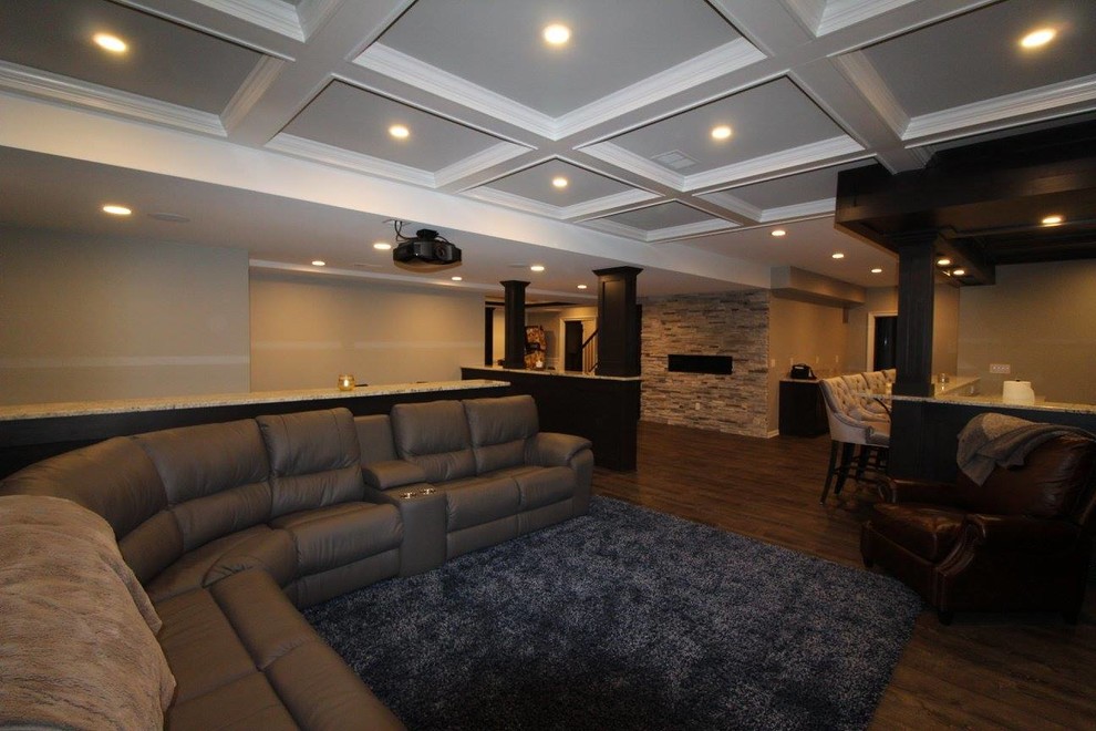 Finished Basement - Island Lakes, Novi Traditional - Basement - Detroit ...