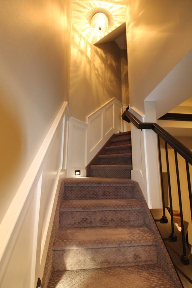 Finished Basement - Island Lakes, Novi Traditional - Staircase ...