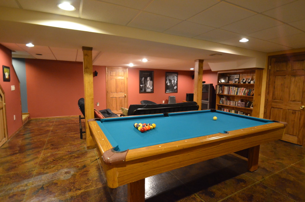 Finished Basement New Berlin - Traditional - Basement - Milwaukee - by ...