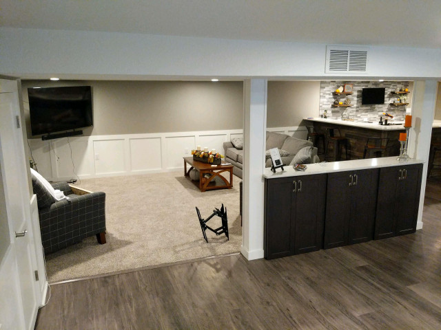 Finished Basement - Theisen - Craftsman - Basement - Detroit - by ...