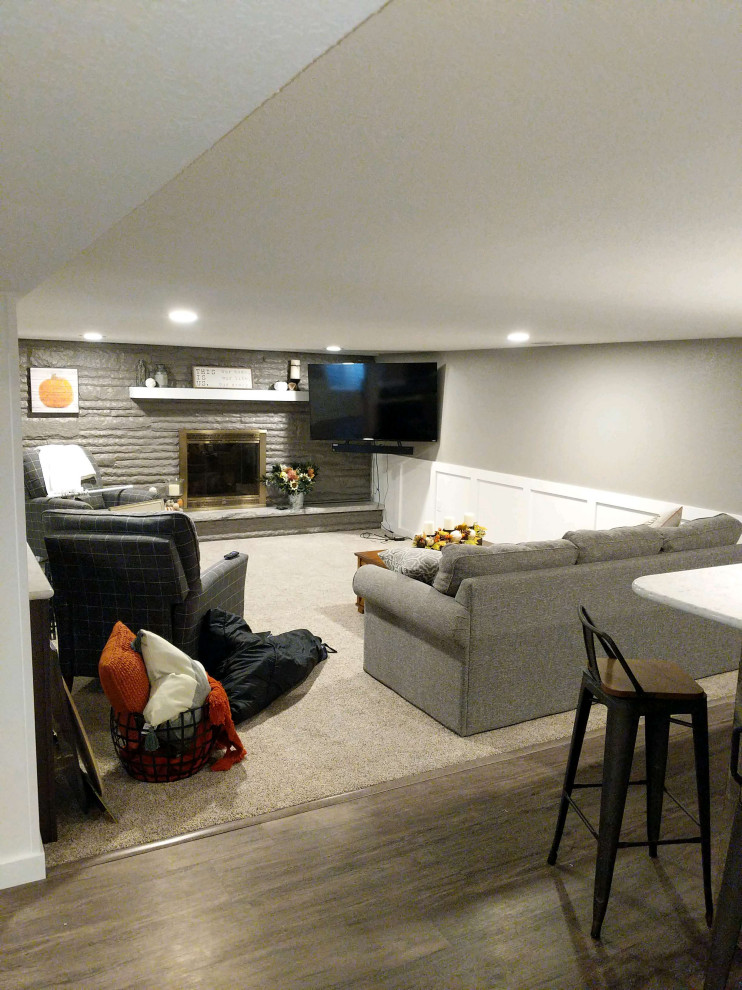 Finished Basement - Theisen - Craftsman - Basement - Detroit - by LACH ...