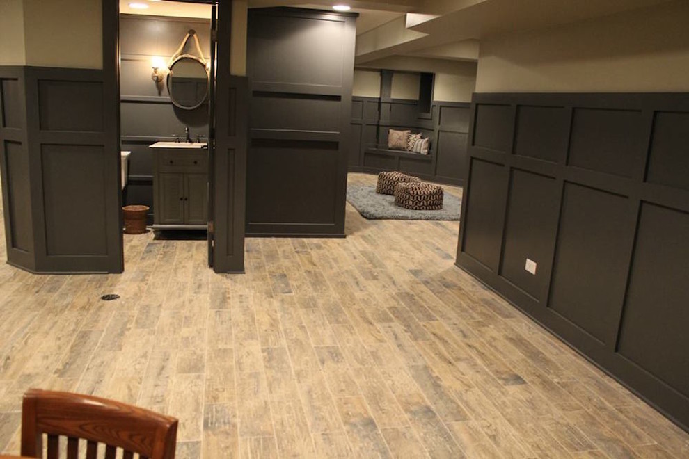 Finished Basement with Guest Room and Kitchen - Craftsman - Basement ...