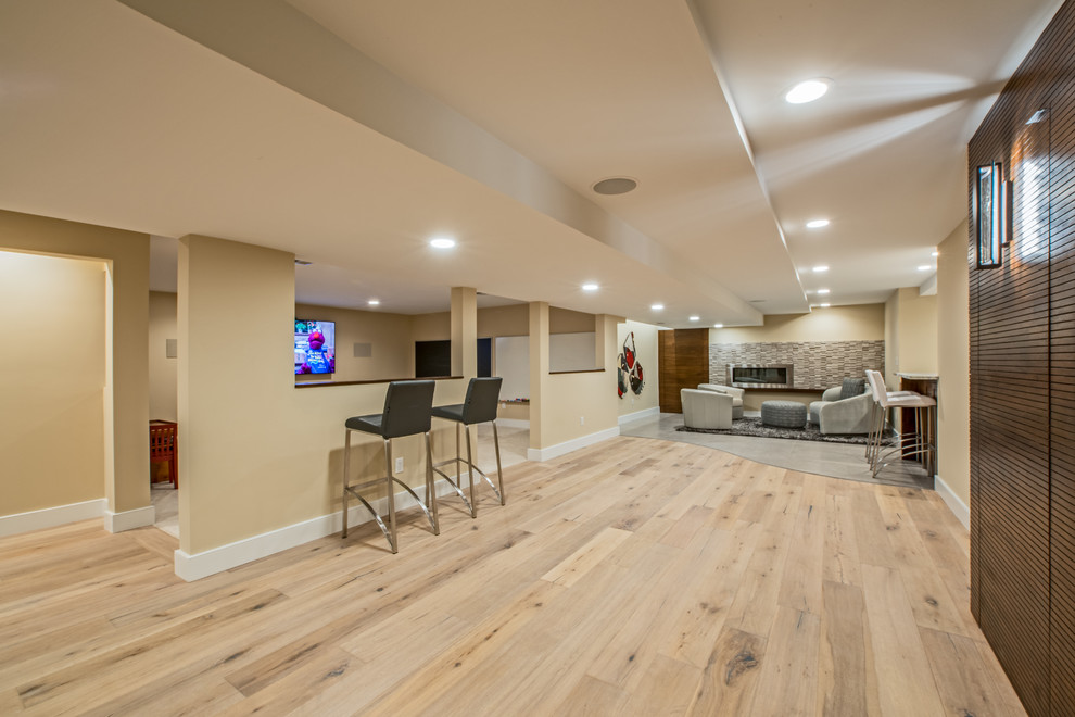 Finished basements - Modern - Basement - Boston - by CustomWorks ...