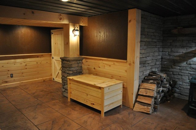 Finished Basements - Rustic - Basement - Philadelphia - by Eppinette ...